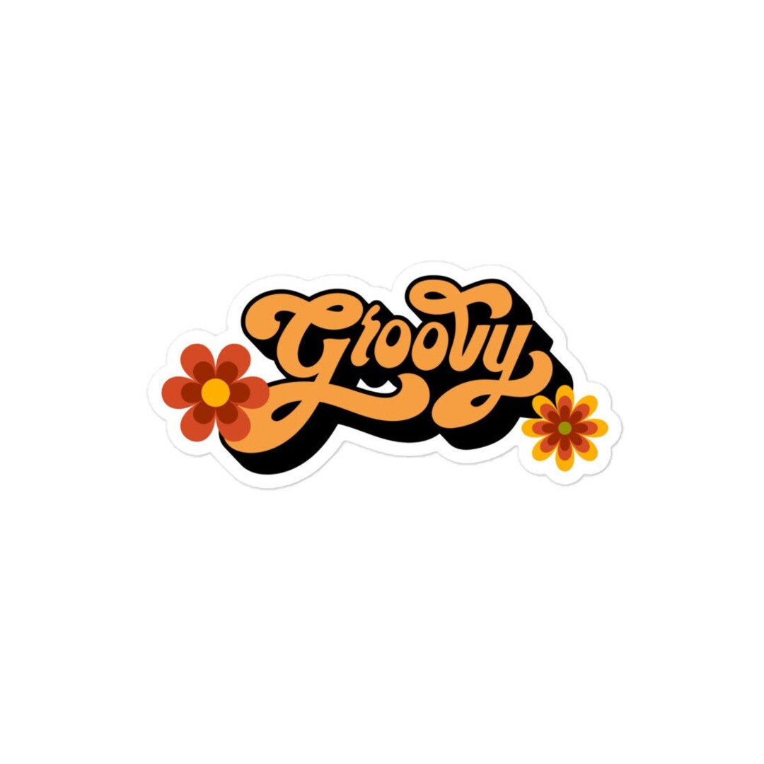 Groovy Retro 70s Hippy Vinyl Bubble-free Stickers - Etsy