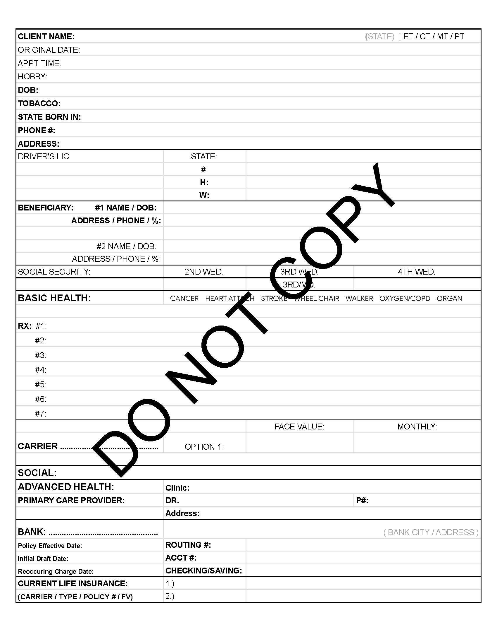 Final Expense Insurance Agent Application Template DIGITAL DOWNLOAD - Etsy