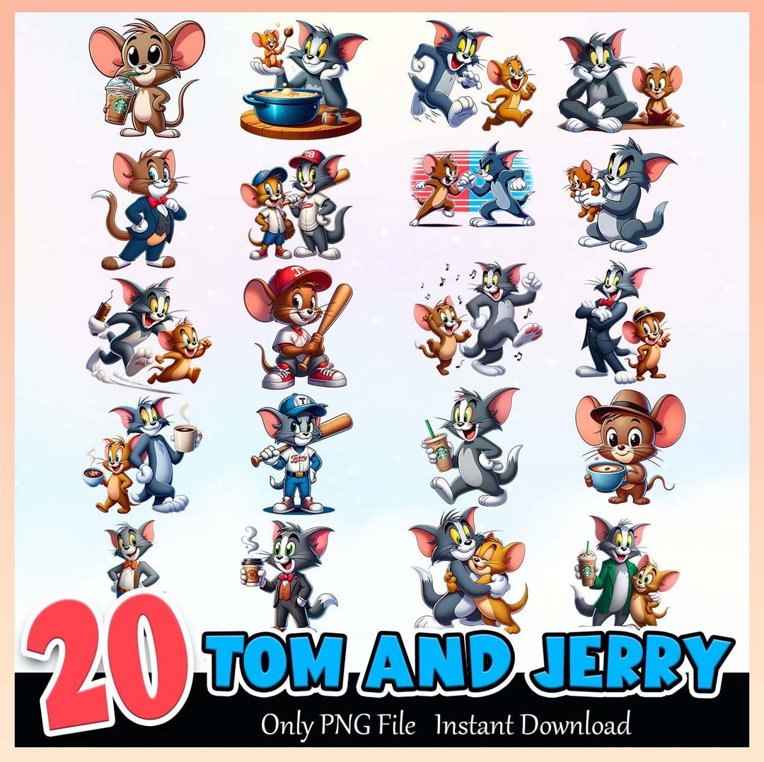 Tom & Jerry Bundle, Digital Download, High-quality, Png,tom and Jerry ...