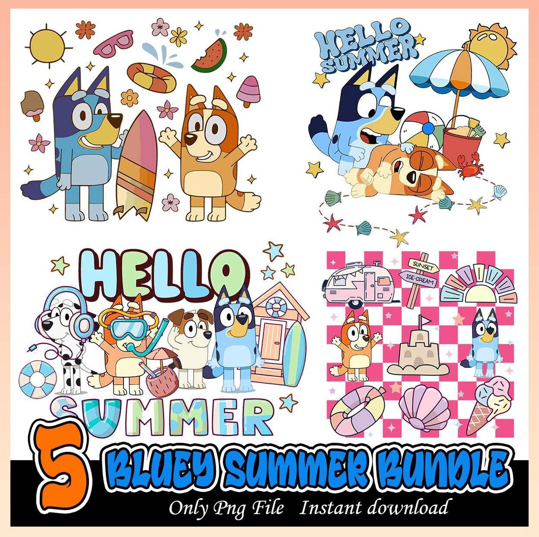 Bluey Summer PNG, Grannies Bluey PNG, Bluey Bingo Png, Bluey Birthday ...