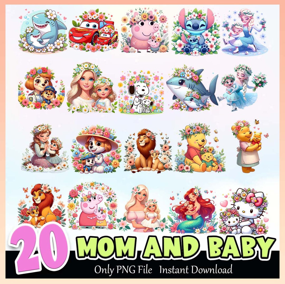 Watercolor Cute Mama and Baby Animals Clipart, Woodland Animal Nursery ...