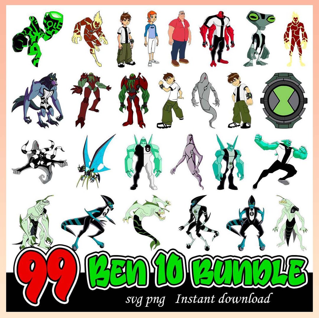 Ben 10 Sticker Svg Bundle,svg Bundles, Digital Vector File,svg Designs ...