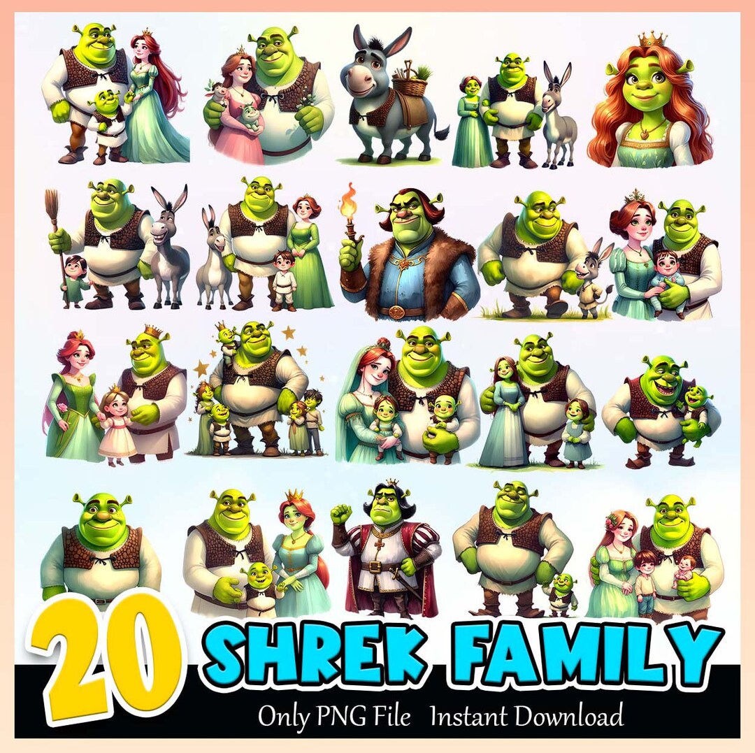 Shrek Png File, Png Bundle, Vector, Cricut, Silhouette, Cut Files ...