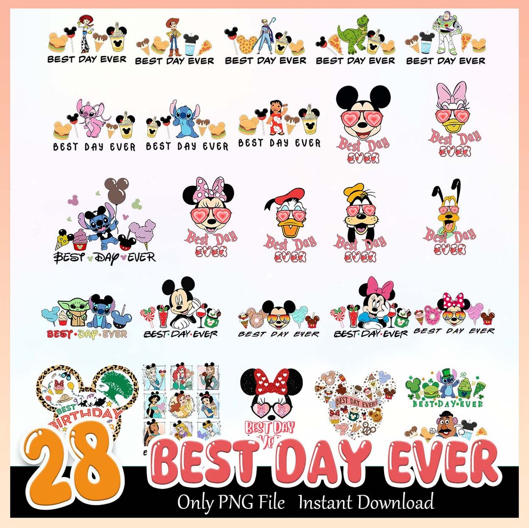 Mickey Best Day Ever Svg, Mickey Ears Png File, Retro Mickey Svg File ...