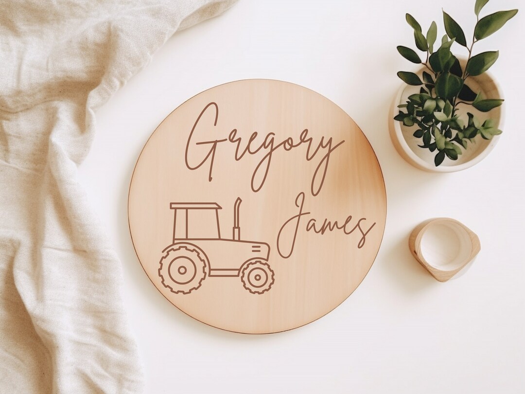 Baby Name Sign Tractor Birth Stat Sign Baby Name Announcement, Hospital ...