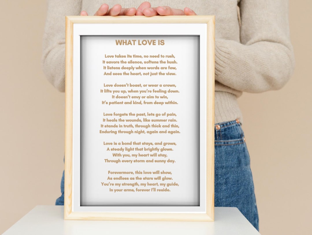 Editable “what Love Is” Poem Printable in Canva - Personalized Gift for ...