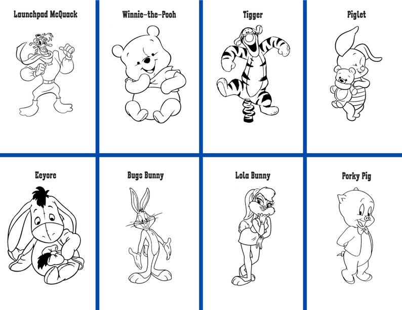 Fictional/cartoon Coloring Book - Etsy