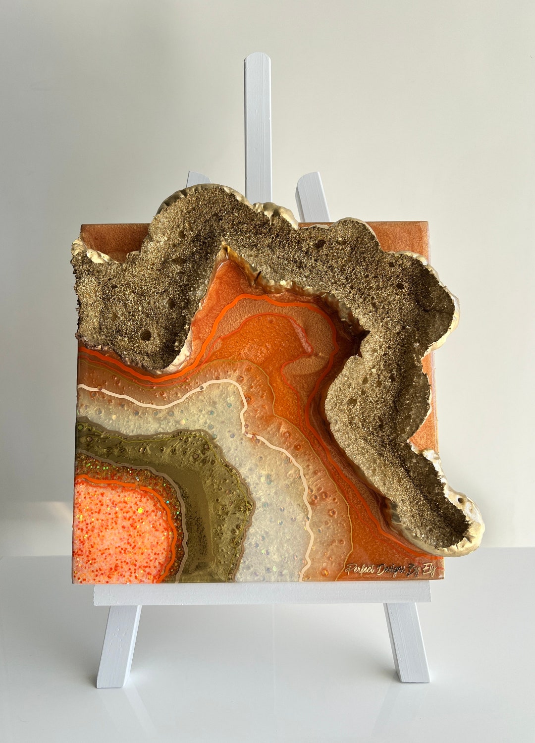 8x8 Epoxy Resin Artwork . Home Decor , Geode , Painting , Wall Art ...