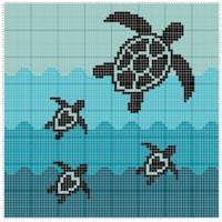 Sea Turtle Silhouette C2C Crochet Blanket PATTERN ONLY Digital Download ...