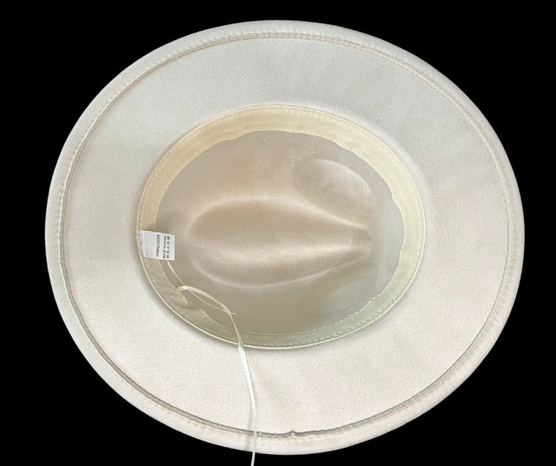 Hand Painted Ivory Felt Fedora With Copper, Mint & Turquoise Whimsical ...