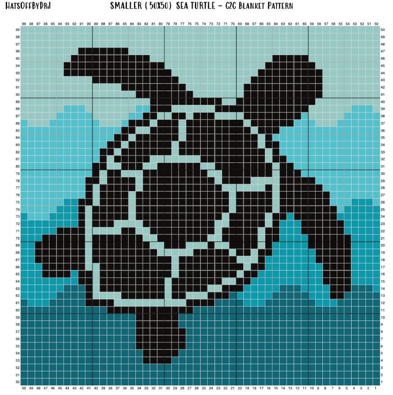 BABY Aphgan Sea Turtle Silhouette C2C Crochet Blanket PATTERN ONLY ...