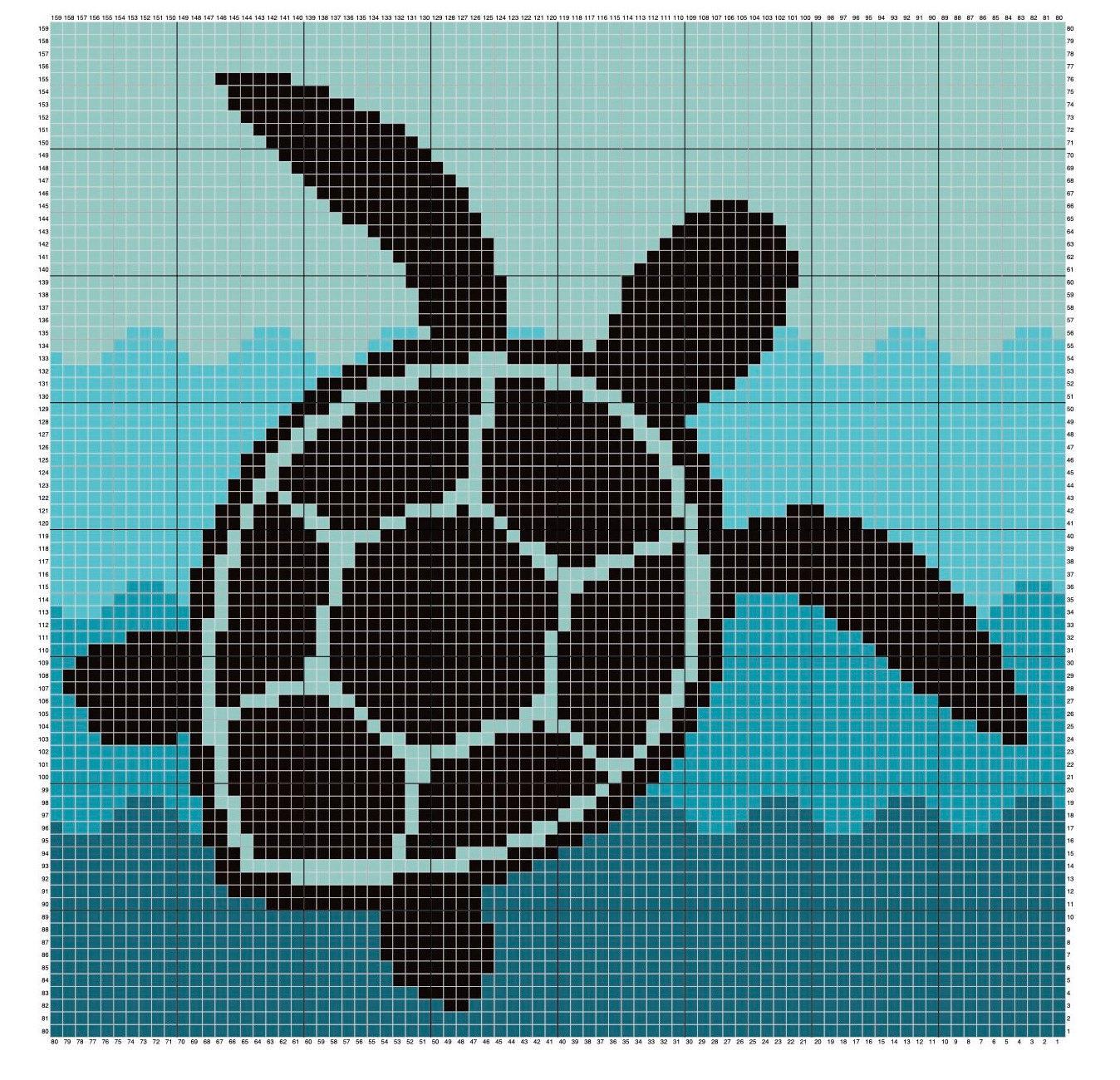 Sea Turtle Silhouette C2C Crochet Blanket PATTERN ONLY Digital Download ...