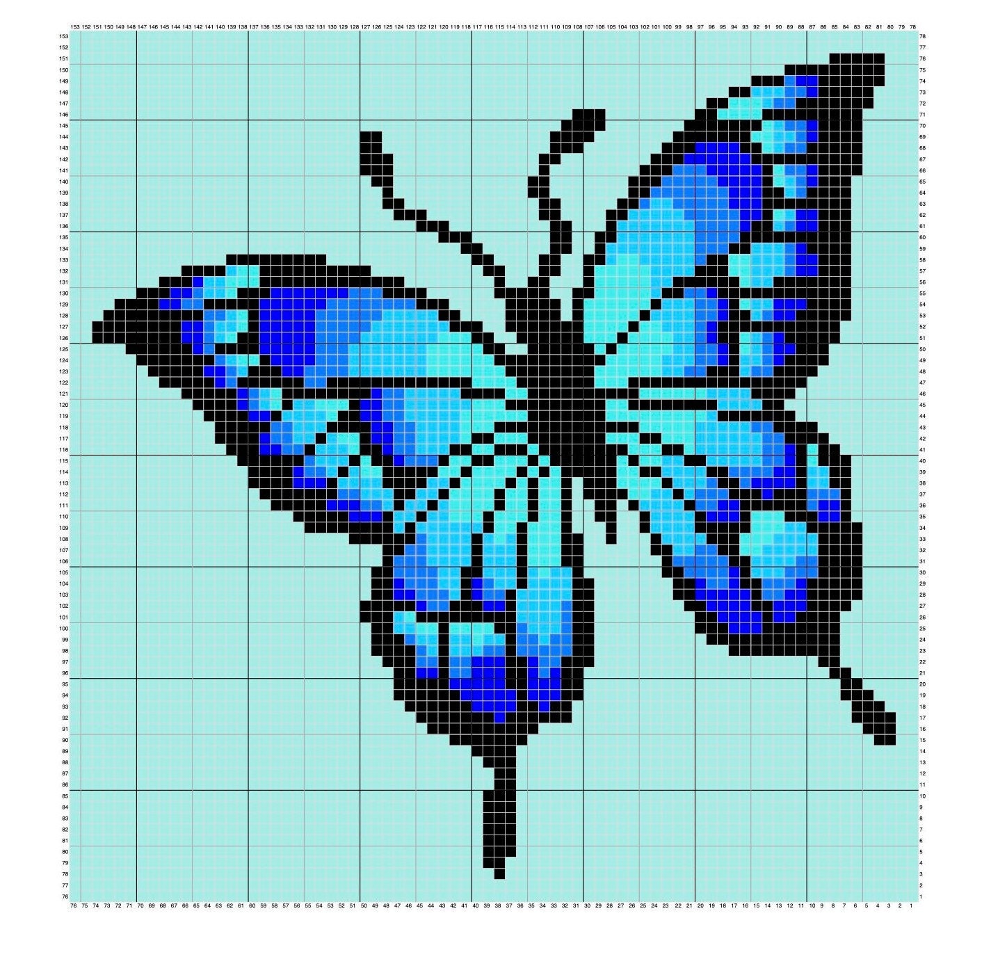 Green/blue Butterfly Crochet C2C Blanket Pattern, Digital DOWNLOAD ONLY ...