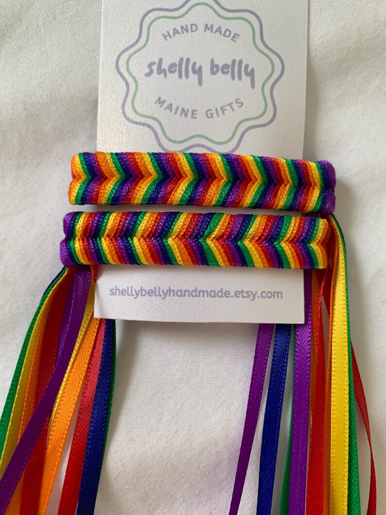 RAINBOW BRITE Braided Ribbon Barrettes - Etsy