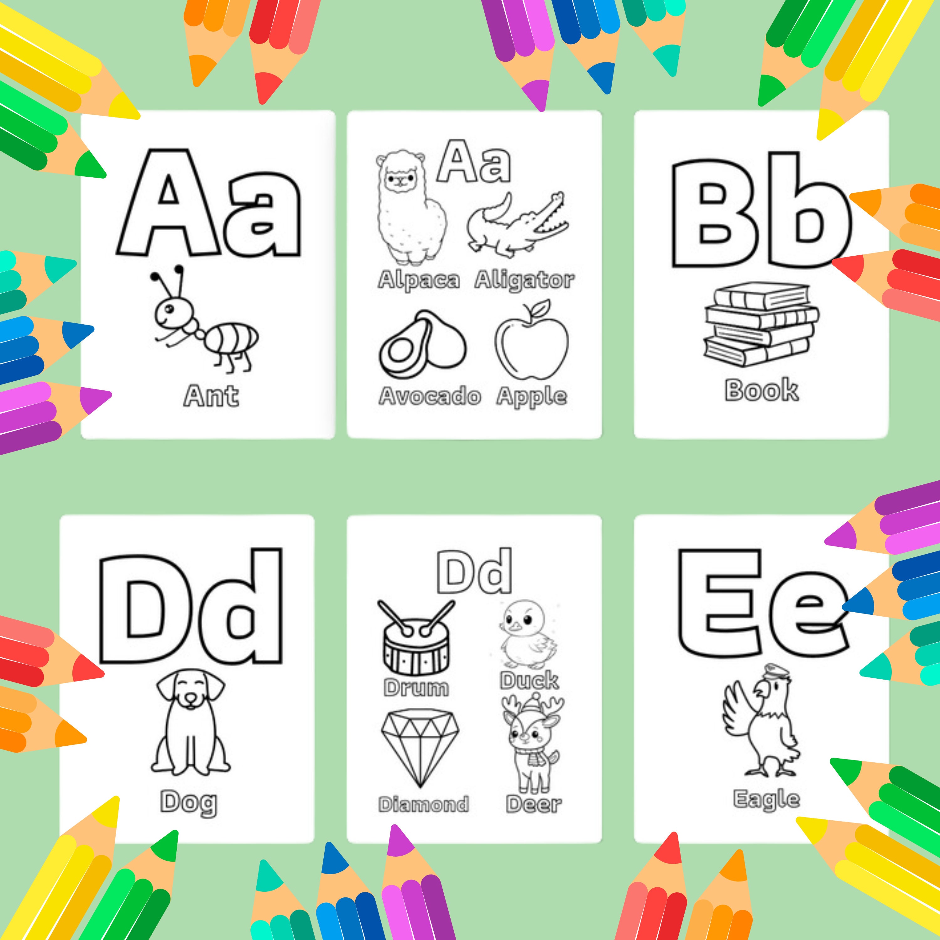 Alphabet Coloring Book for Kids - 8.5x11 Inch PDF High Quality ...