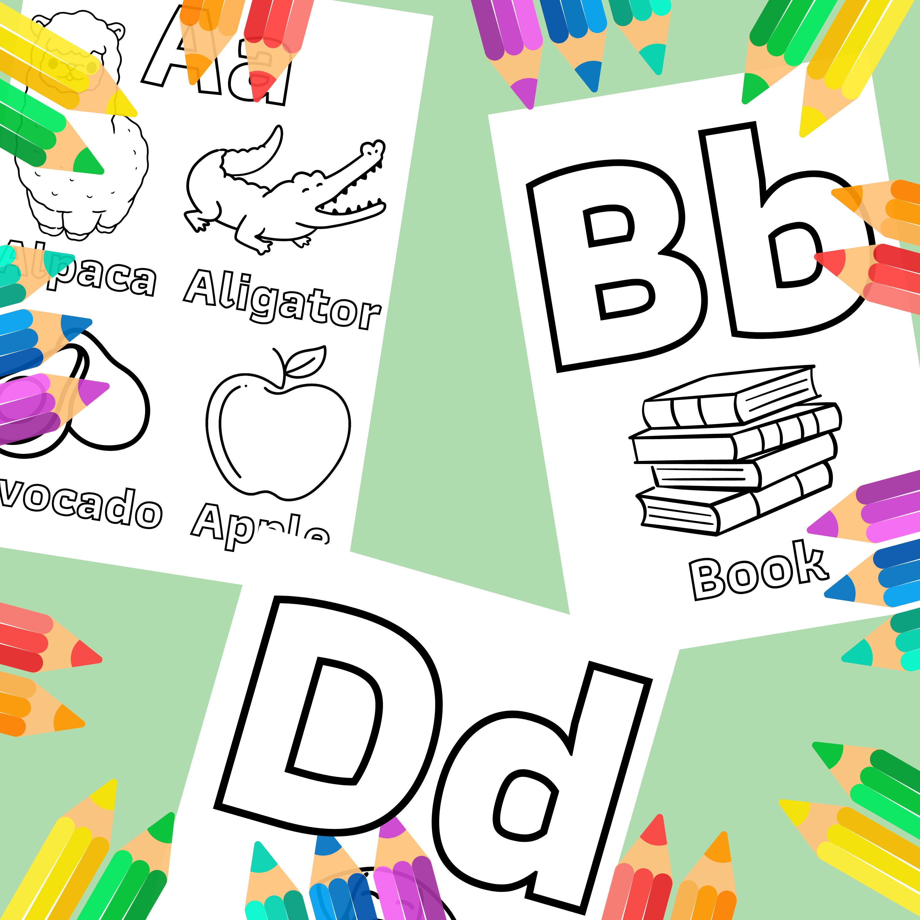 Alphabet Coloring Book for Kids - 8.5x11 Inch PDF High Quality ...