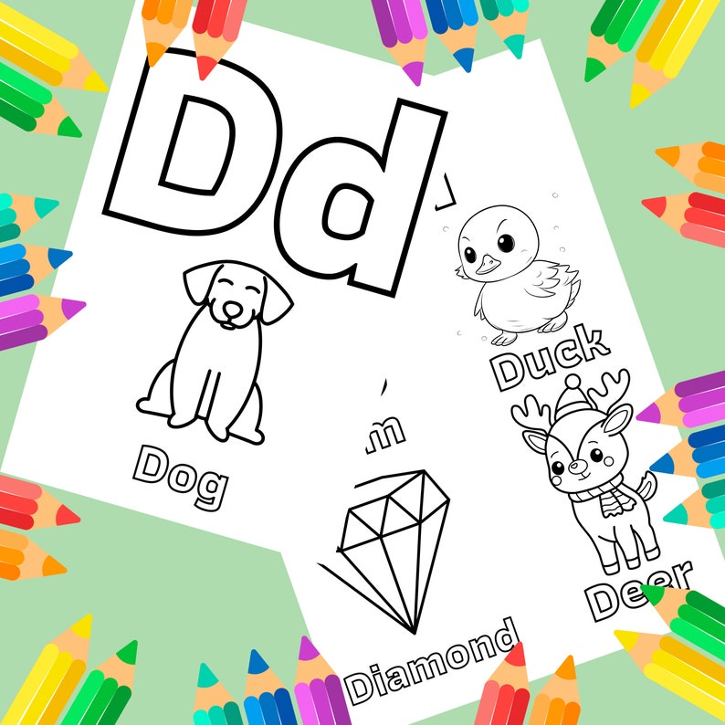 Alphabet Coloring Book for Kids - 8.5x11 Inch PDF High Quality ...