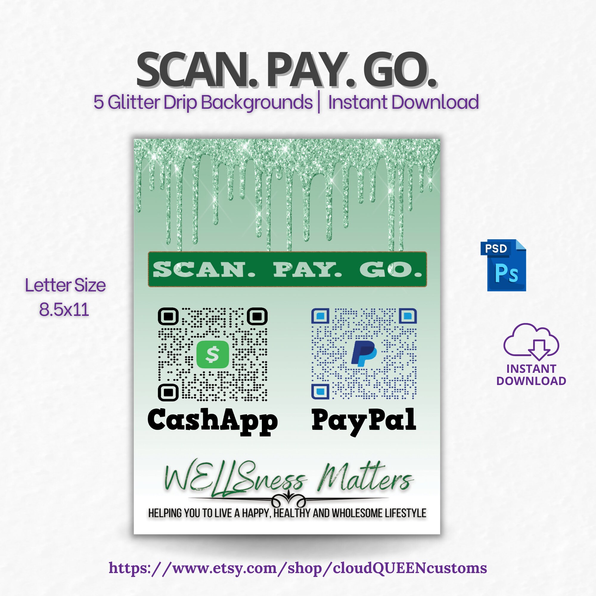 Editable Scan Pay Go Sign Template - Etsy