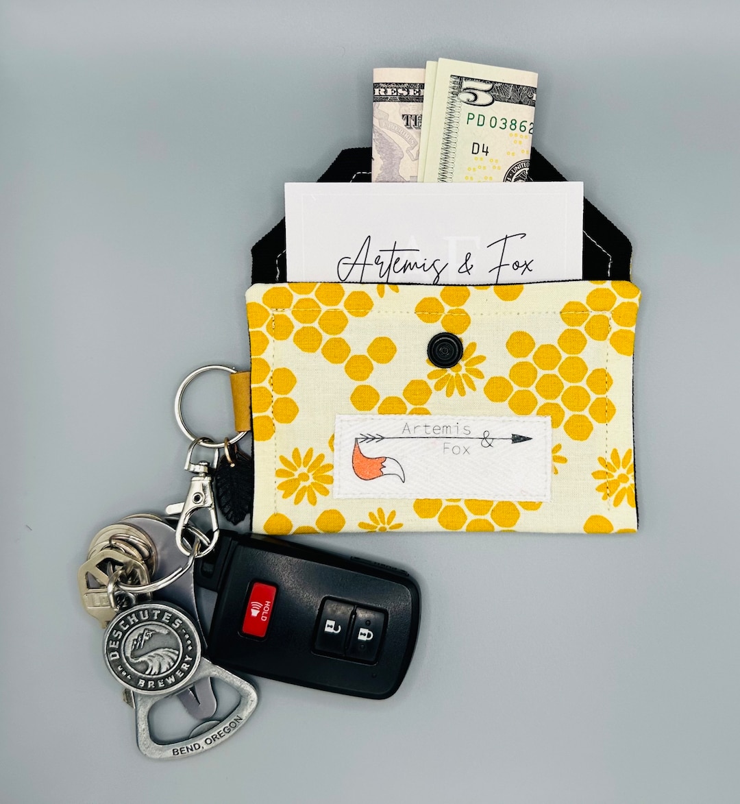 Fabric Snap, Keychain Wallet, Multiple Prints, Baseball, Yellow ...