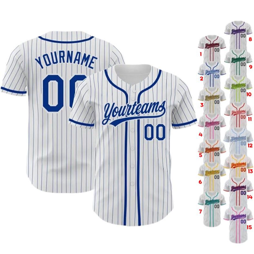 Personalized Name Team,custom Stripe Line Color Baseball Jersey for ...