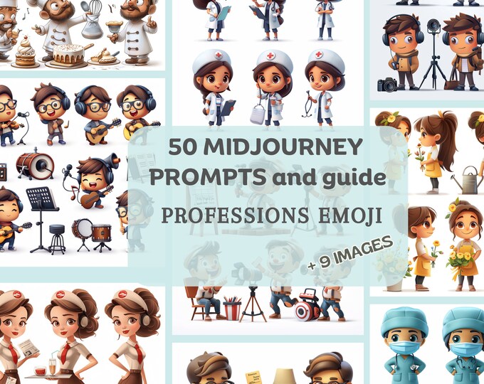 Midjourney Prompts Emoji Stickers, Professions Emoji Prompt, Midjourney ...