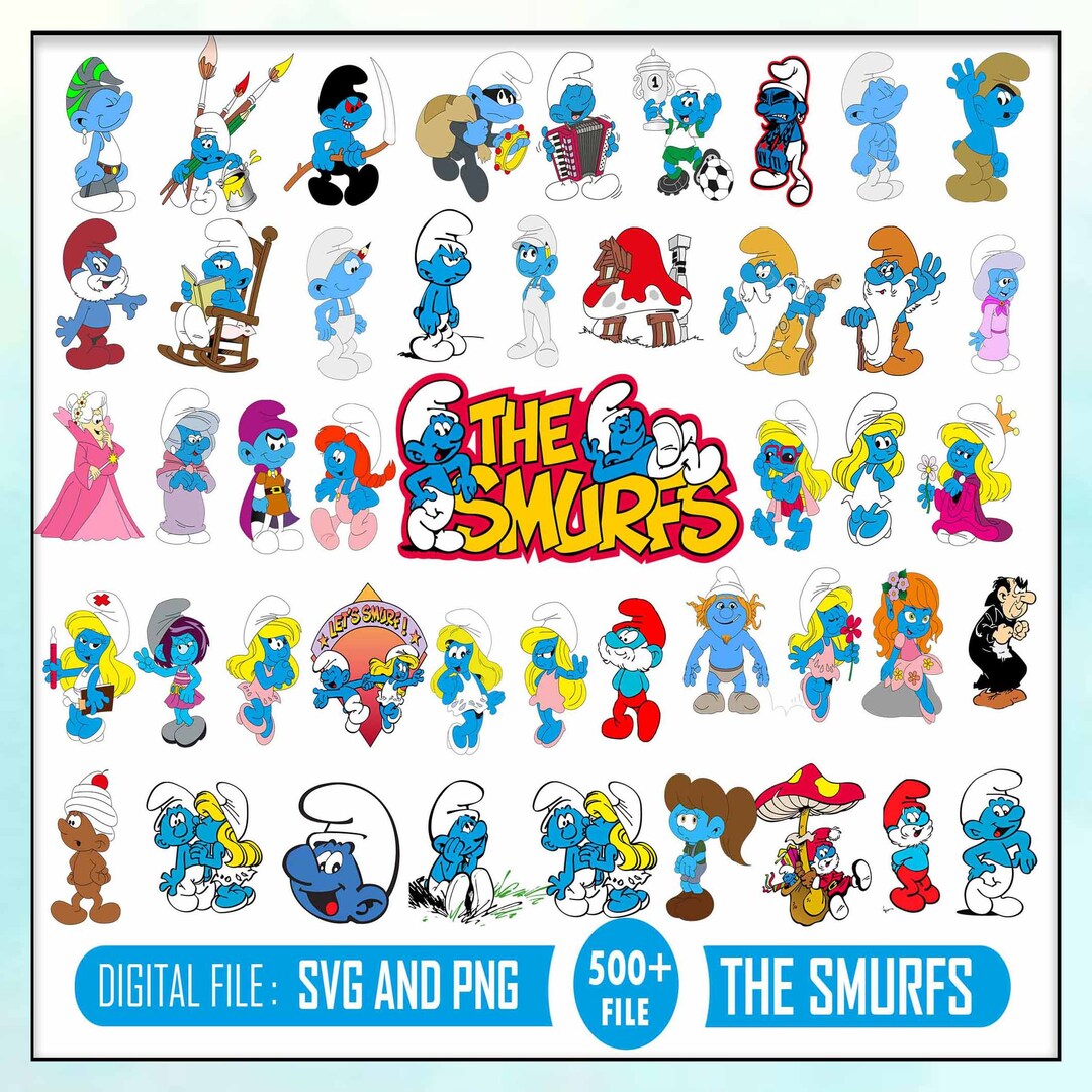 Best Bundle Smurfs Svg, Cartoon Bundle Svg, High Quality Layered Files ...