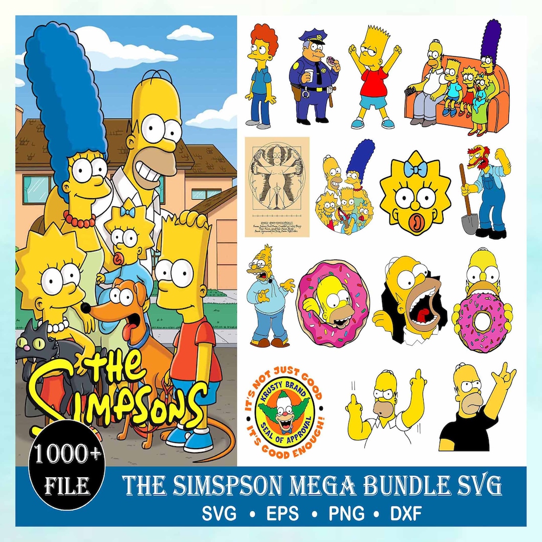 The Simpsons Bundle SVG, Simpsons Birthday Invitation SVG, Cartoon Svg ...