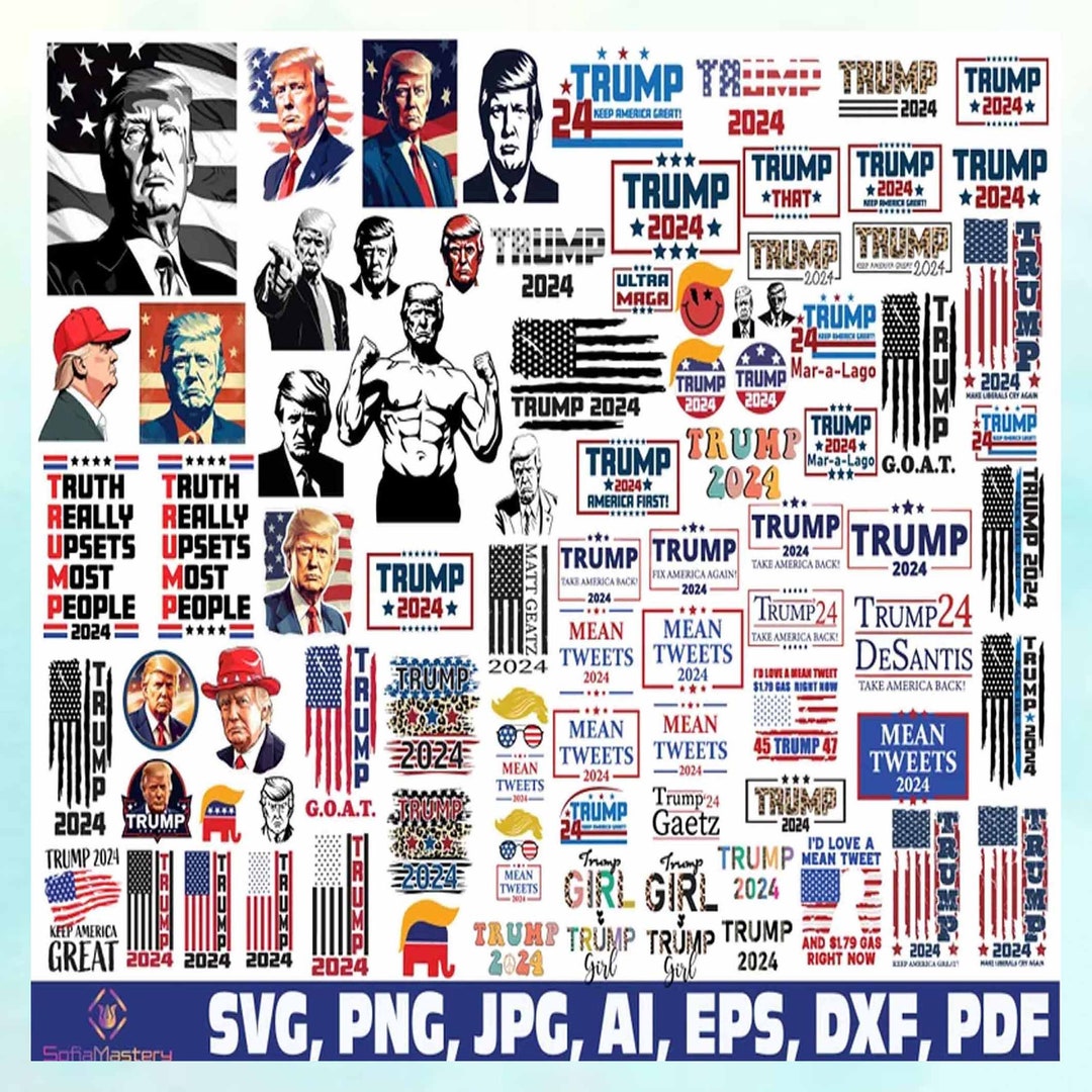 Trump 2024 Svg Bundle, Trump Flag Svg, Mean Tweets Svg, Usa Flag Svg ...