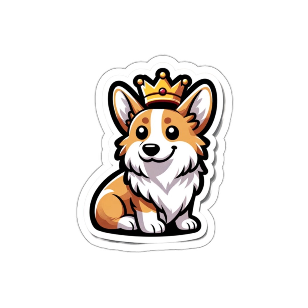 Royal Corgi Gamer Sticker Dog Stickers, Cute Stickers, Animal Decals ...