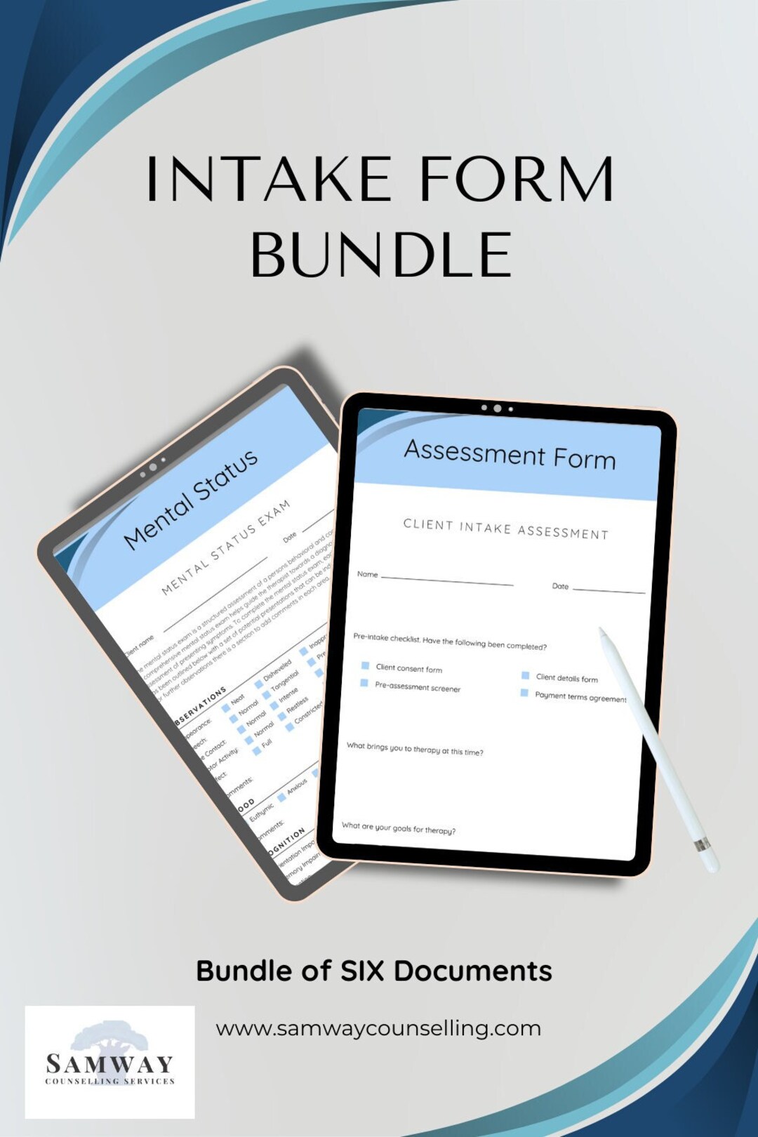 New Client Intake Form Bundle blue - Etsy