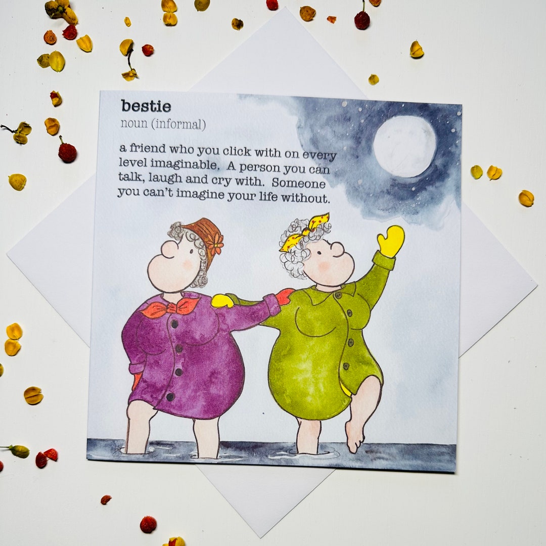 Greeting Card - Bestie - Best Friend - Birthday Card - Blank Inside - Etsy