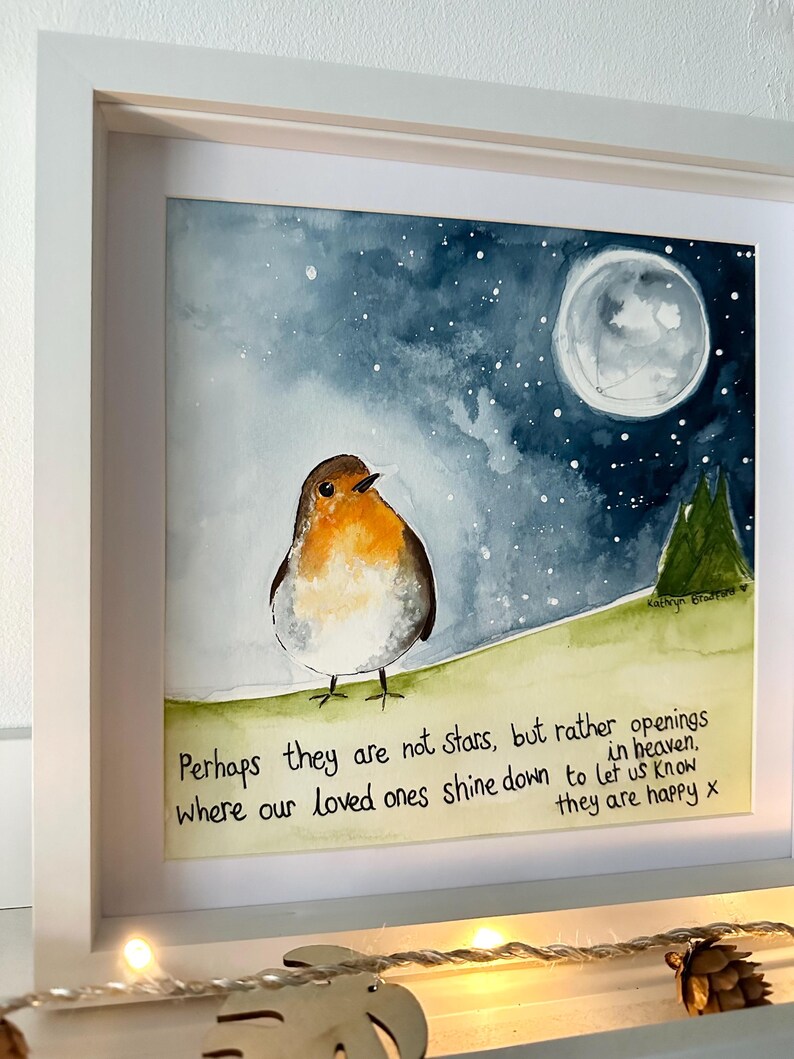 Robin and Moon Print - Loved Ones Are Near - Robin Artwork - Memorial ...
