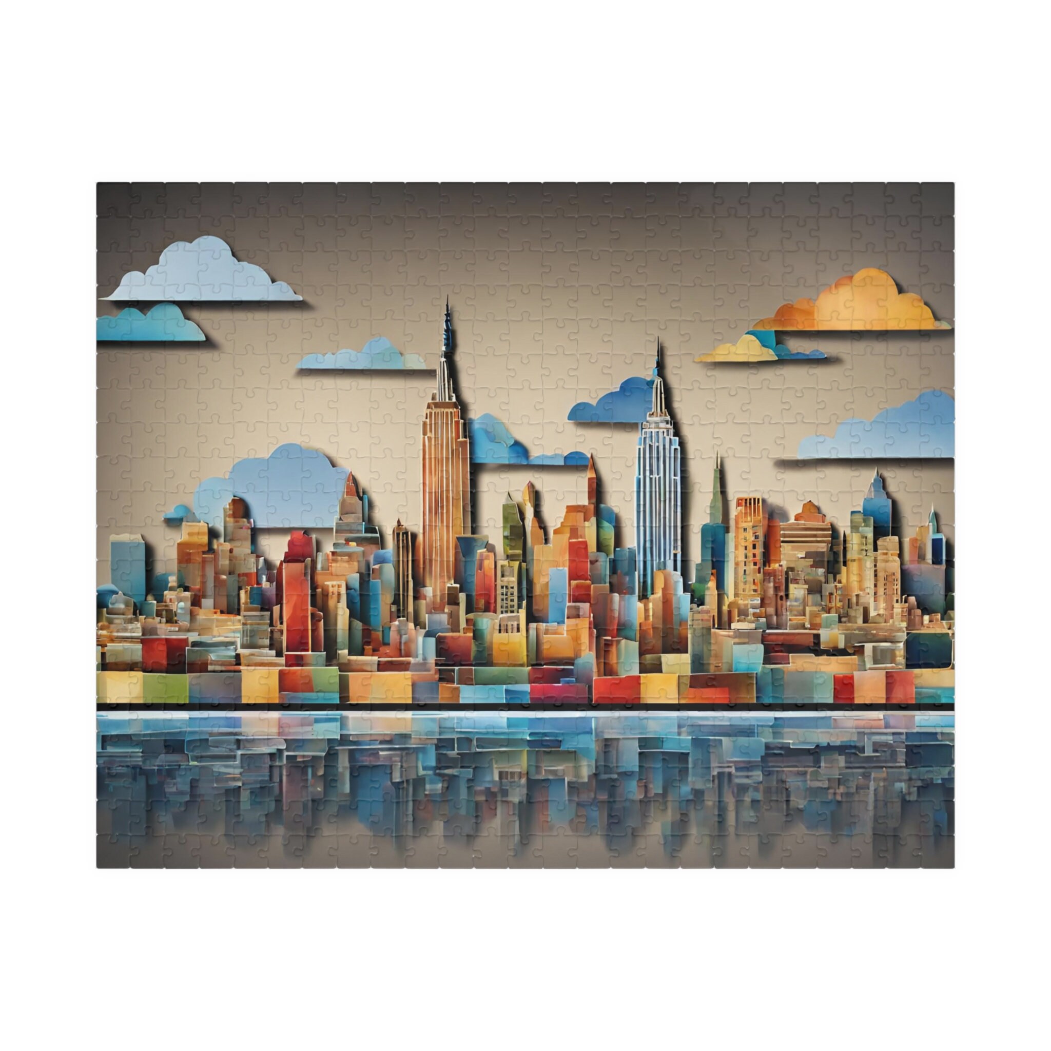 Vibrant Color New York Jigsaw Puzzle Skyline New York Puzzle Mosaic ...