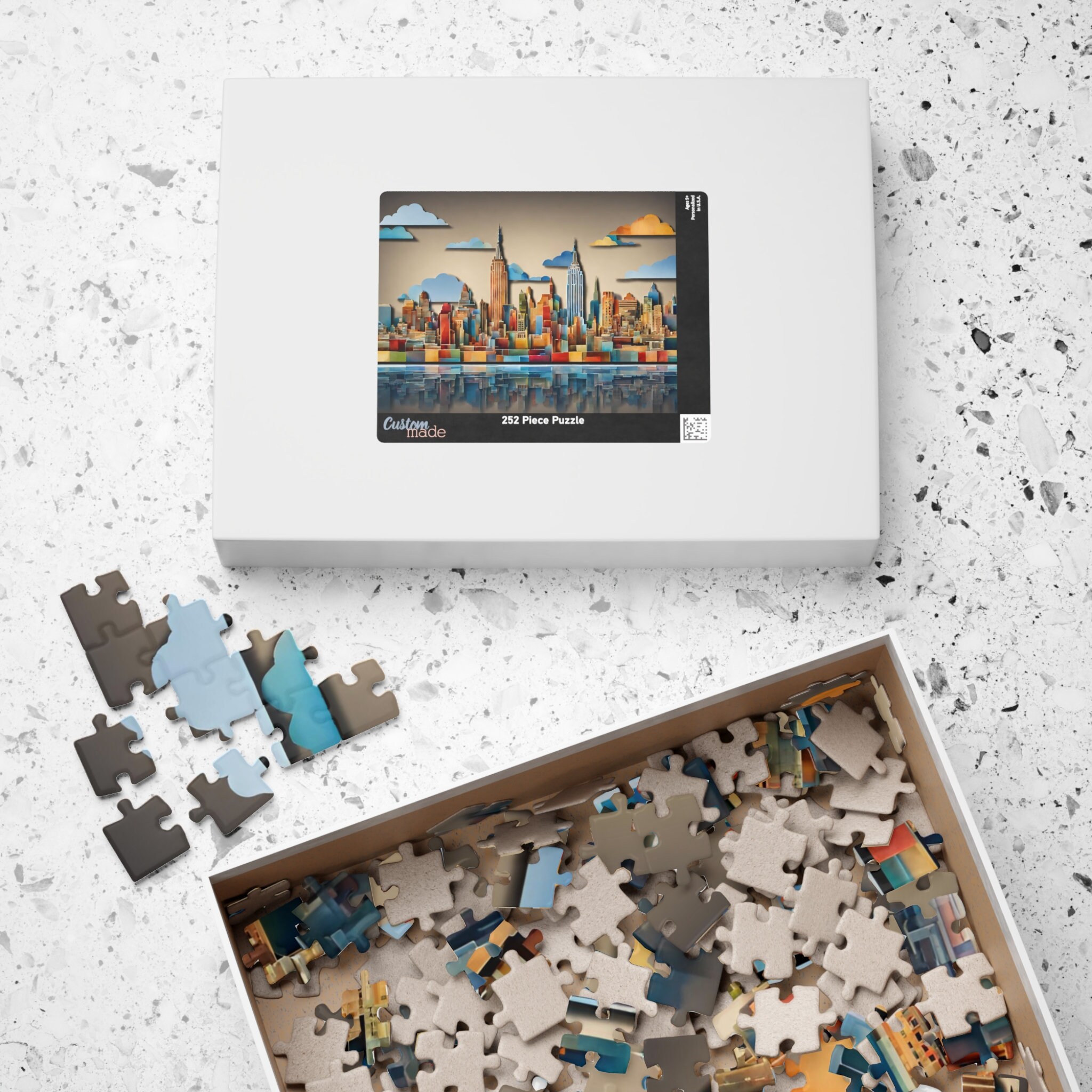 Vibrant Color New York Jigsaw Puzzle Skyline New York Puzzle Mosaic ...