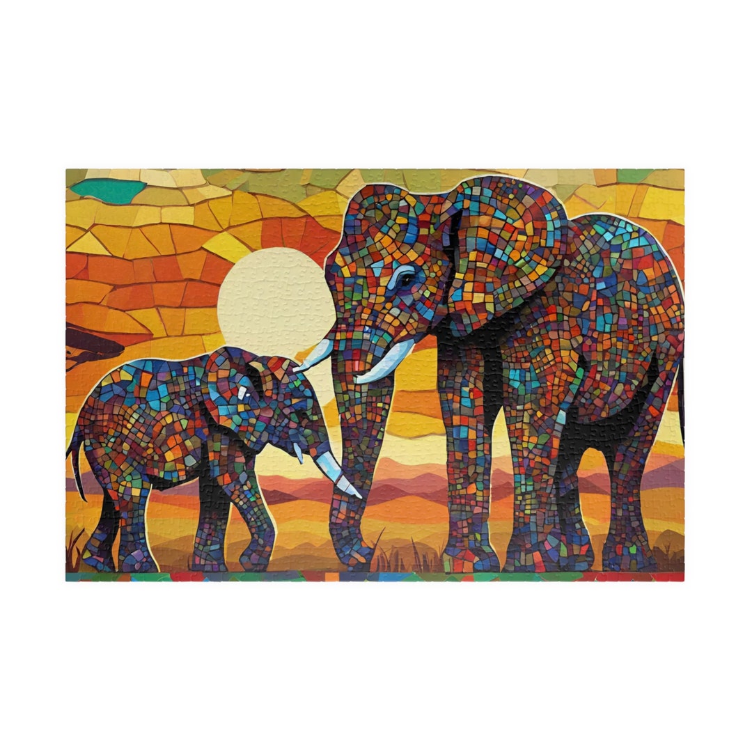 Elephant Puzzle Gift Zoofan Puzzle Adult Gift for Boy Elephant Picture ...