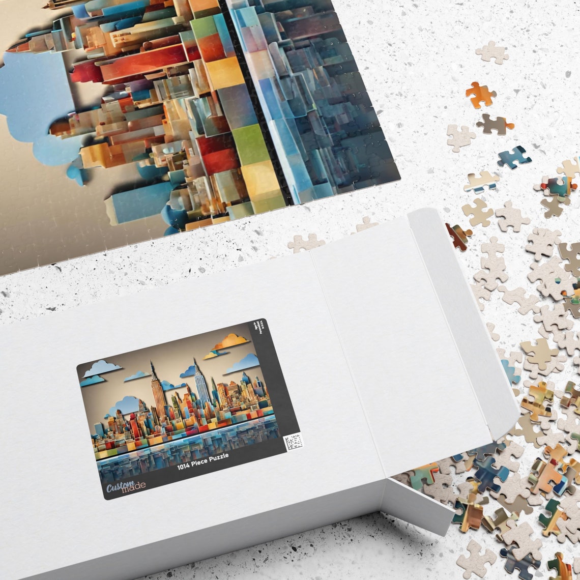 Vibrant Color New York Jigsaw Puzzle Skyline New York Puzzle Mosaic ...