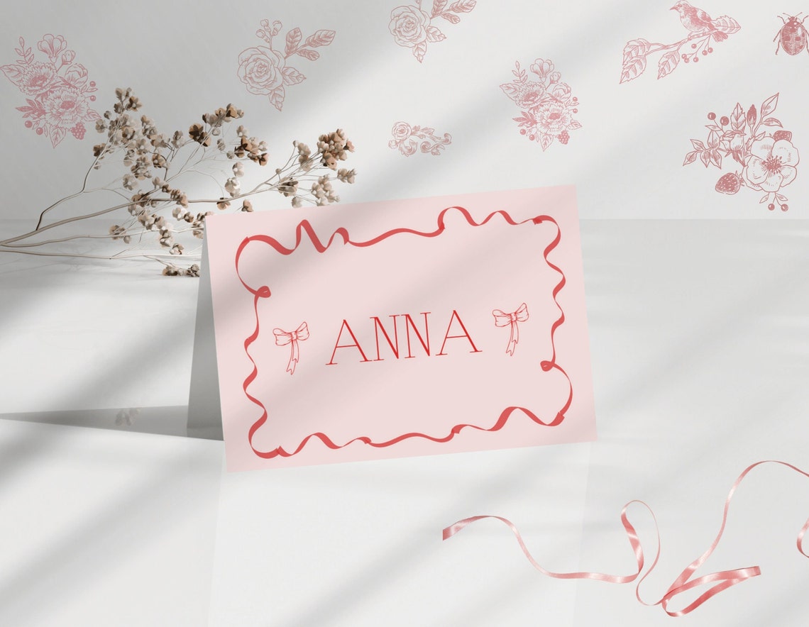 Pink & Red Coquette Dinner or Birthday Party All in One Set Editable ...