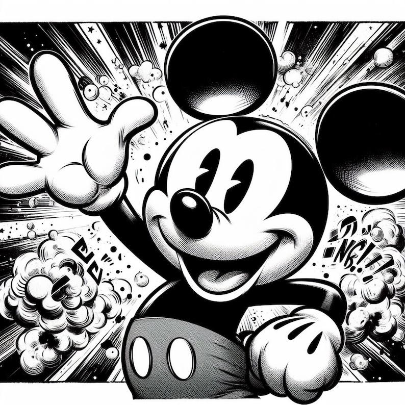 Mickey Mouse Black and White Pack Digital Download - Etsy