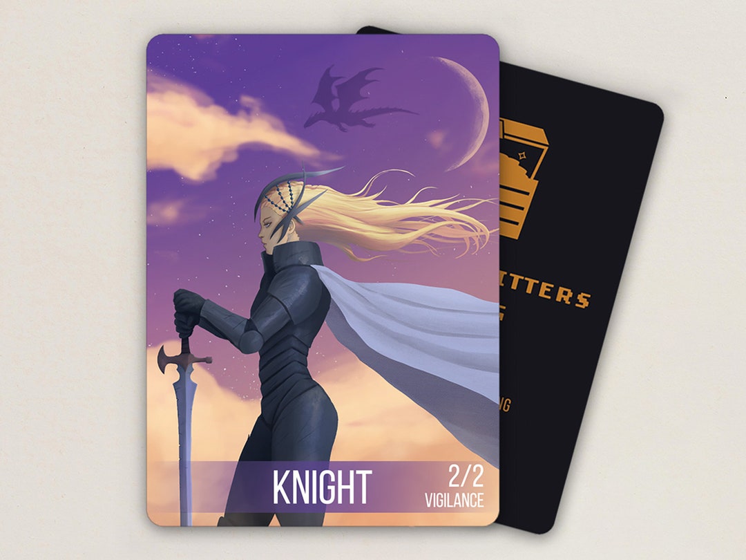 2 Knight Tokens With Vigilance - Full Art - Anime Girl - Non-ai Art ...