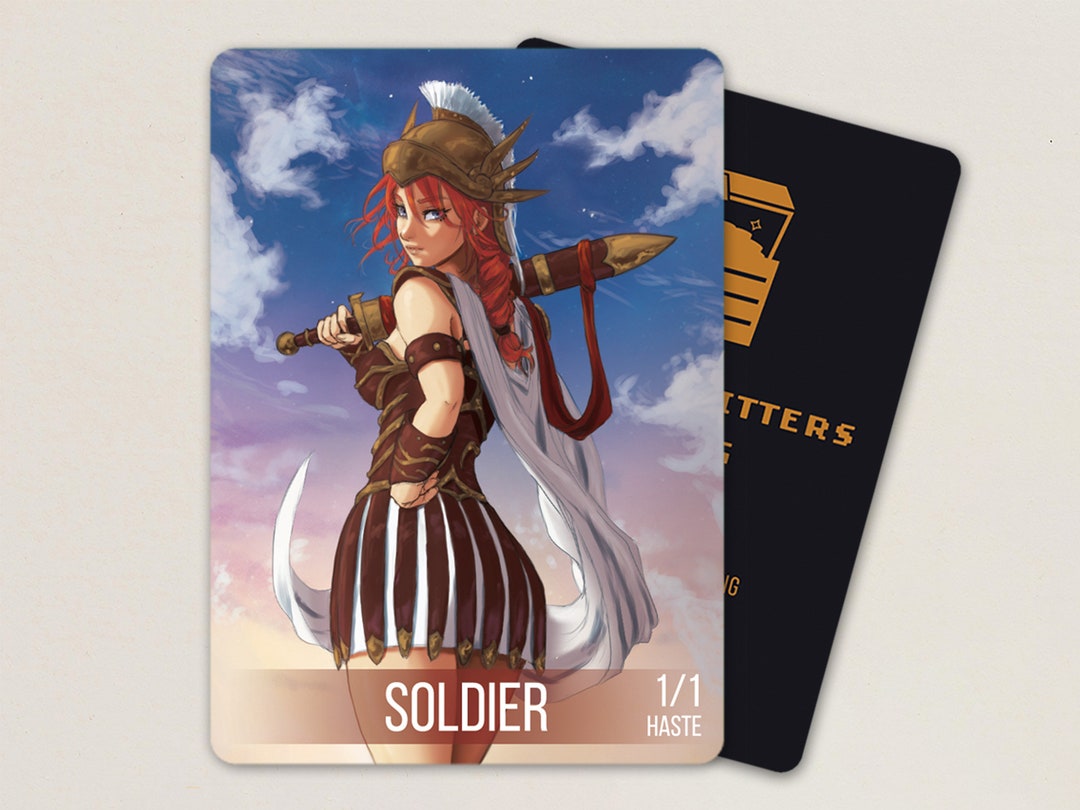 2 Soldier Tokens With Haste - Full Art - Anime Girl - Non-ai Art ...