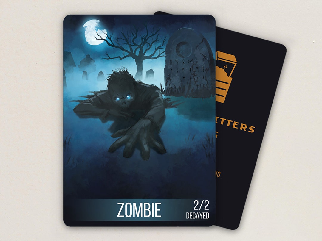 Zombie Token With Decayed for Magic and Other Tcgs Full Art ZOM01 - Etsy