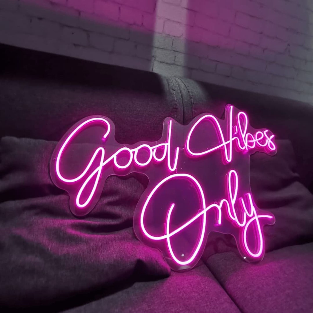 Neon Good Vibes Only Neon Wall Neon Decorative Neon LED Light Sign Good ...