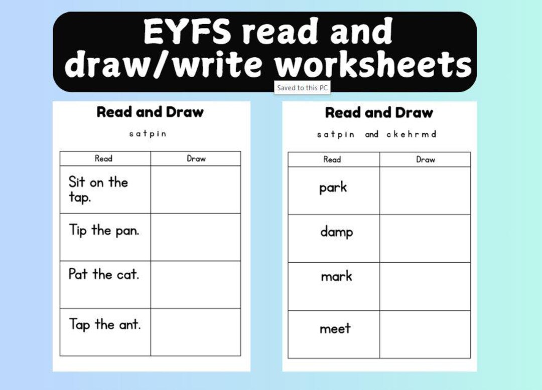 EYFS- Draw and Write ( 15 Early Word and Sentence Writing Worksheets ...