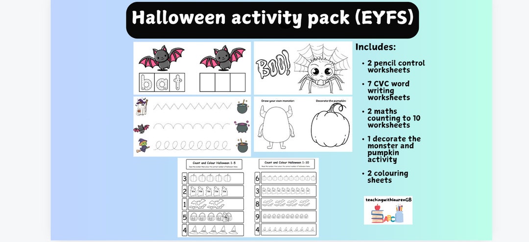 EYFS Halloween Activity Pack - Etsy