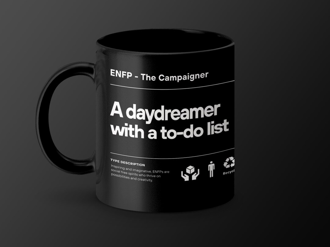 ENFP Campaigner Mug, Inspirational Quote Coffee Cup, Motivational Desk ...