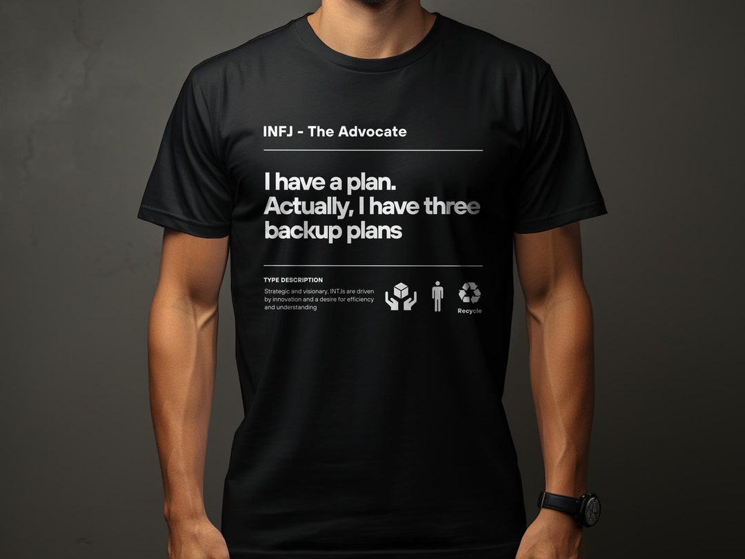 INFJ the Advocate Funny Backup Plans Quote T-shirt Mug Candle Perfect ...