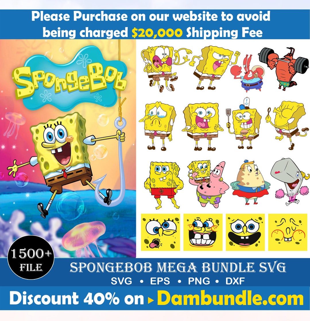 Spongebob Svg, Silhouette, Png, Cricut, Vector, Cliaprt, Stickers ...
