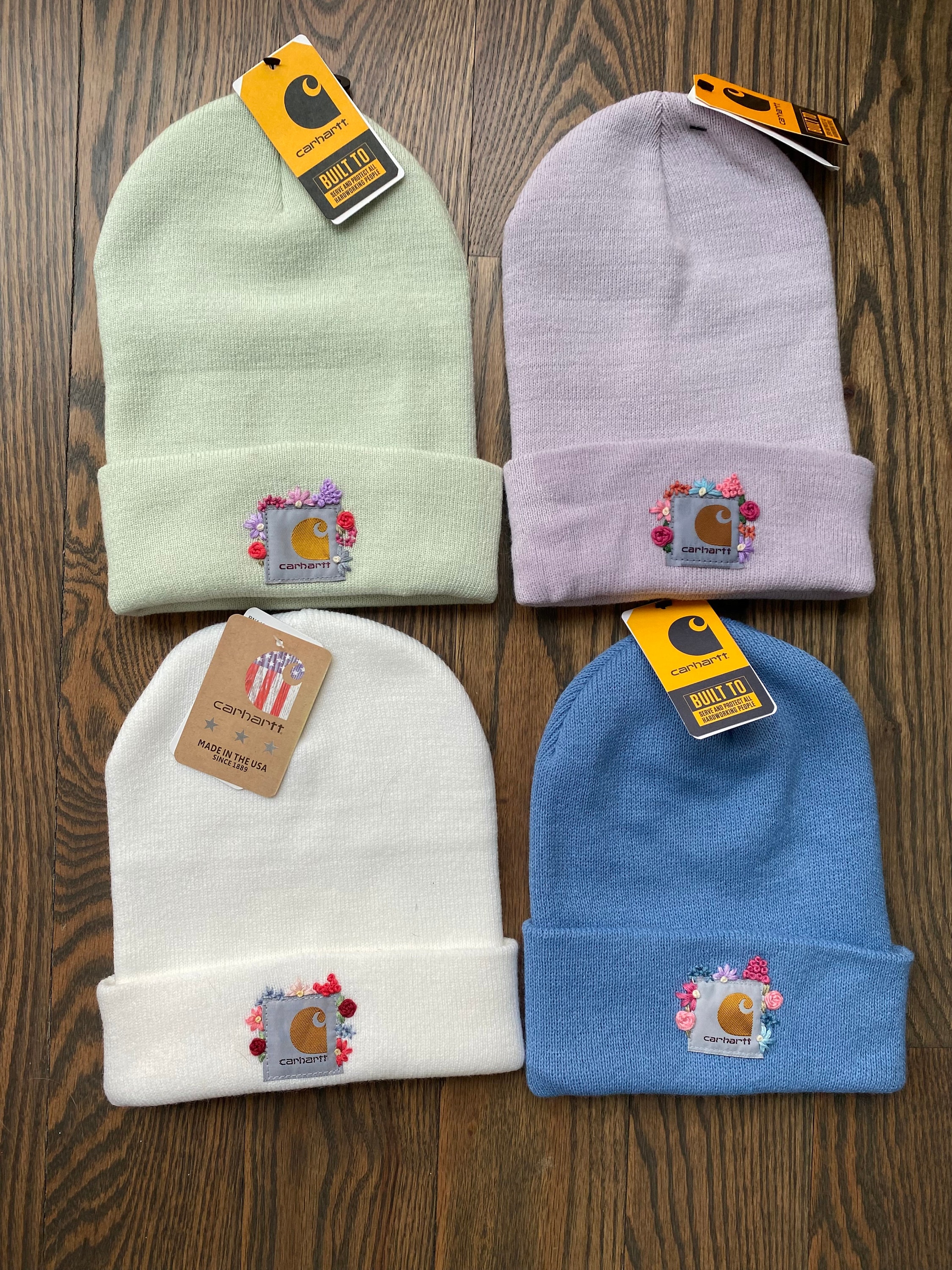 Hand-embroidered Carhartt Beanie - Etsy