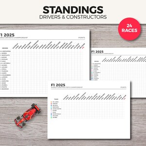 F1 Journal 2025 / Planner / 75 Pages / 24 Races / Standings / Instant ...