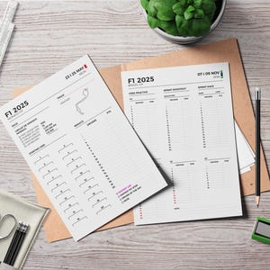 F1 Journal 2025 / Planner / 75 Pages / 24 Races / Standings / Instant ...